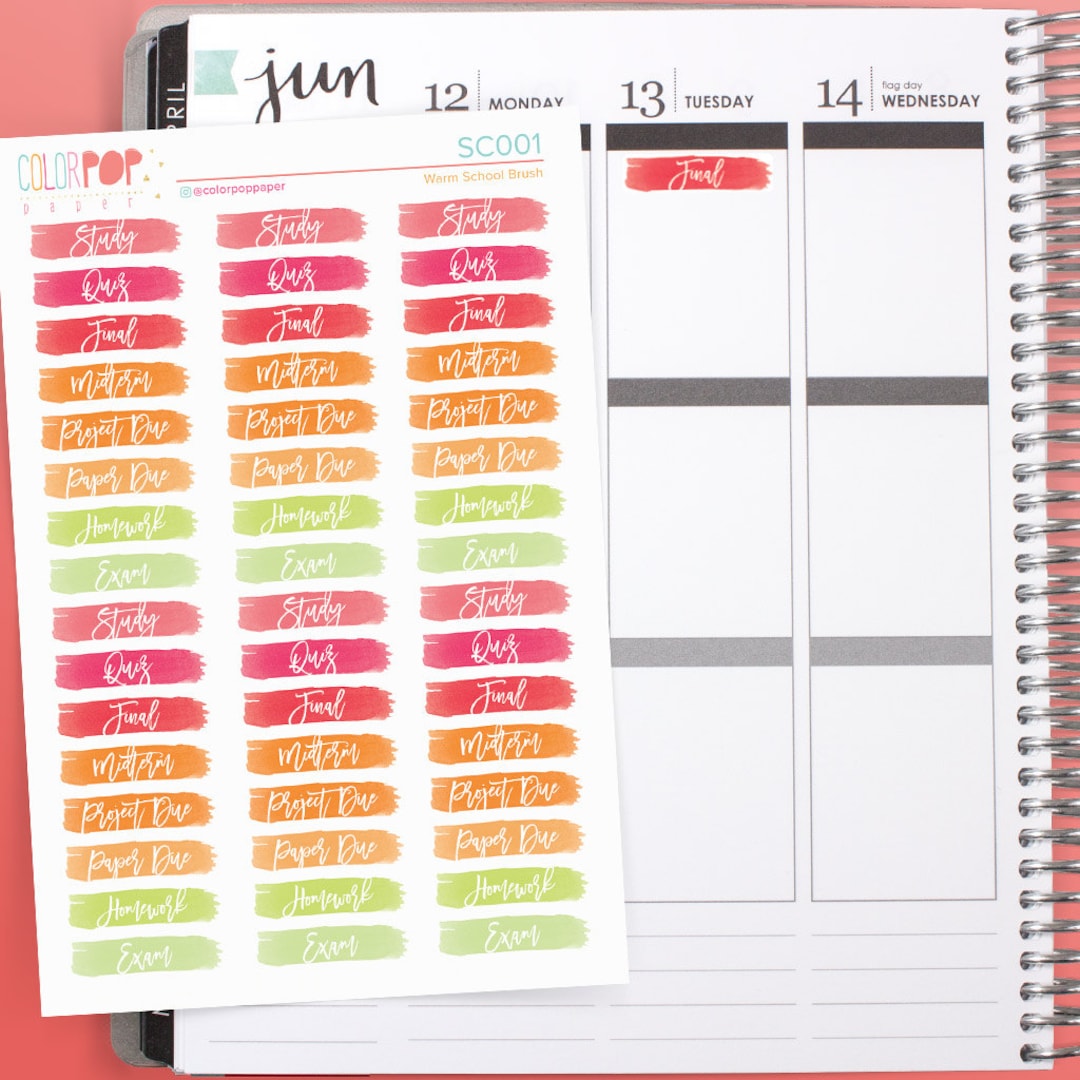 School Stickers, Student Stickers, Student Planner Stickers, School ...