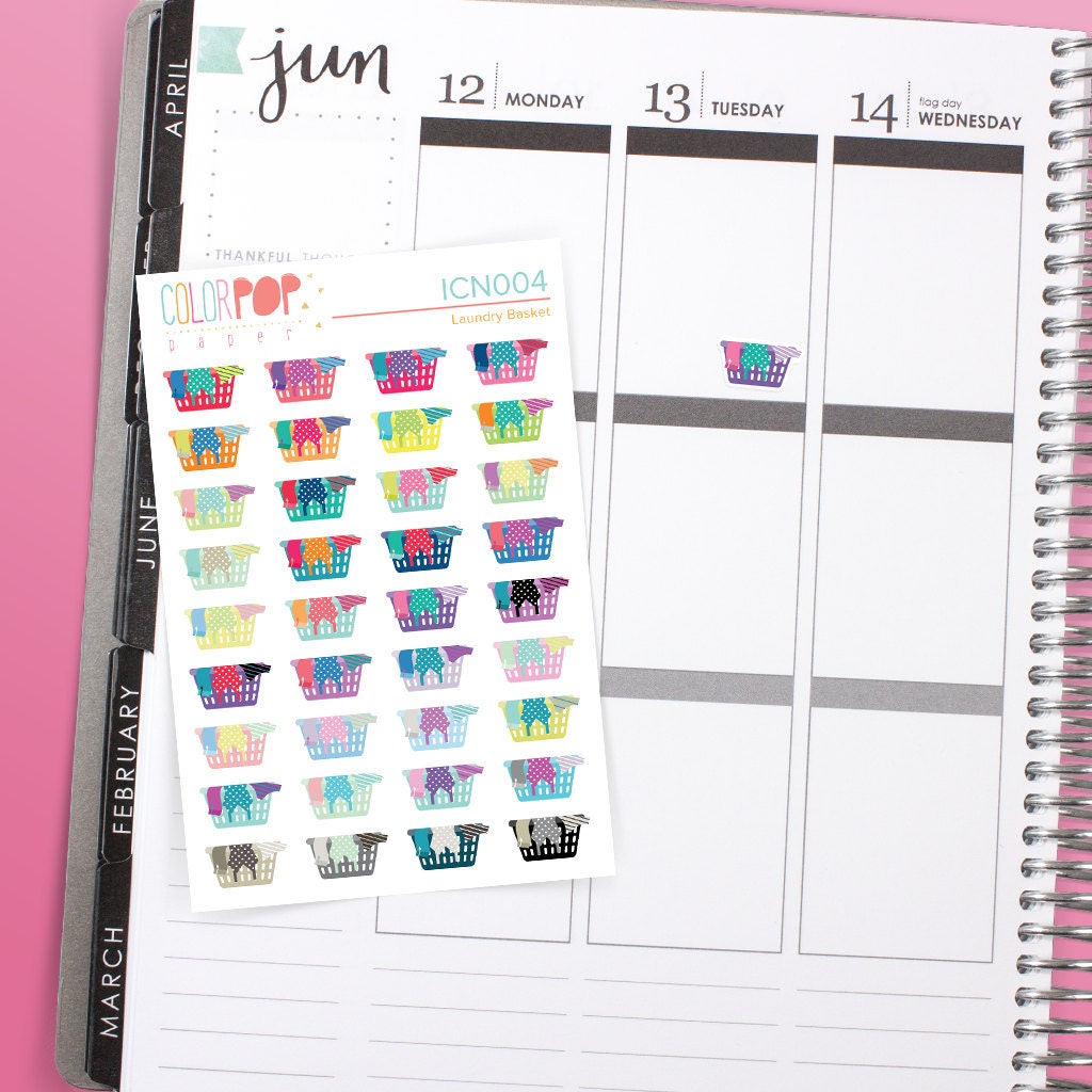 Laundry Stickers Laundry Planner Stickers Laundry Basket - Etsy