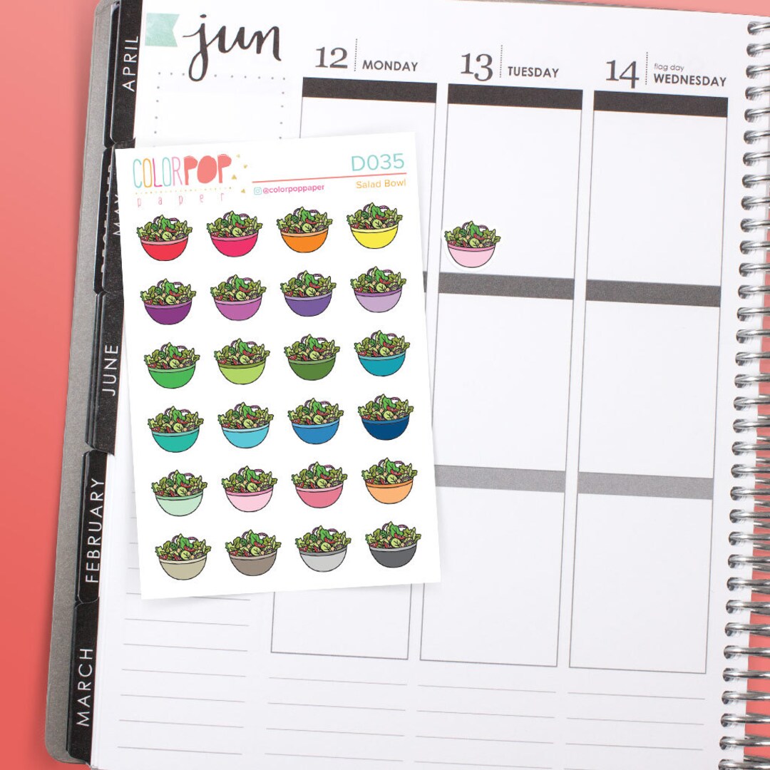 Salad Stickers, Salad Planner Stickers, Healthy Eating, Healthy ...