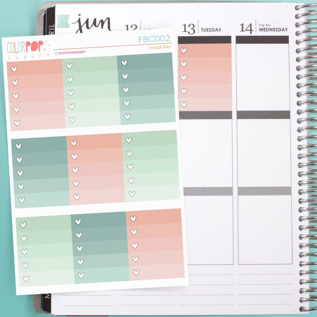 Ombre Checklists, Ombre Checklist Boxes, Square Checklist Stickers for ...