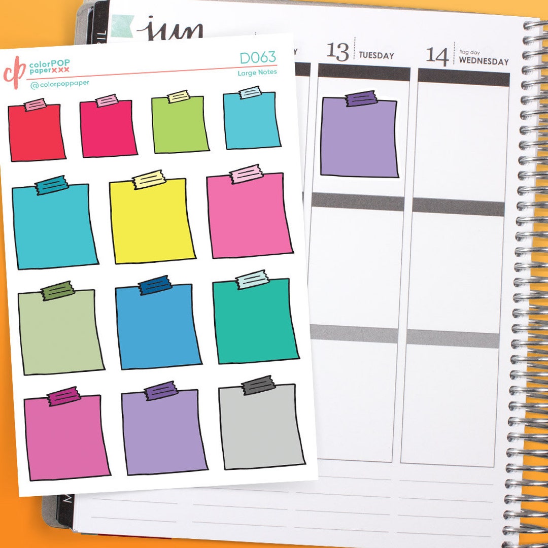 Note Planner Sticker, Sticky Notes Stickers, Note Stickers - D063 - Etsy