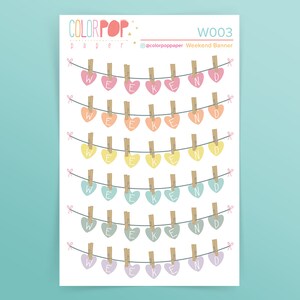 Weekend Stickers, Heart Weekend Banner, Weekend Banner Stickers W003 - Etsy