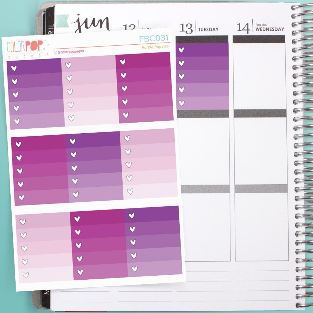 Ombre Checklists, Ombre Checklist Boxes, Square Checklist Stickers for ...