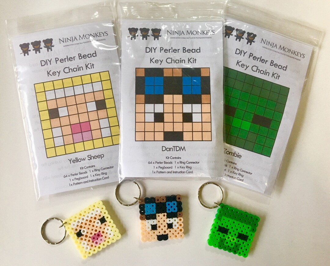 DIY Perler Bead Key Chain Kit - Etsy