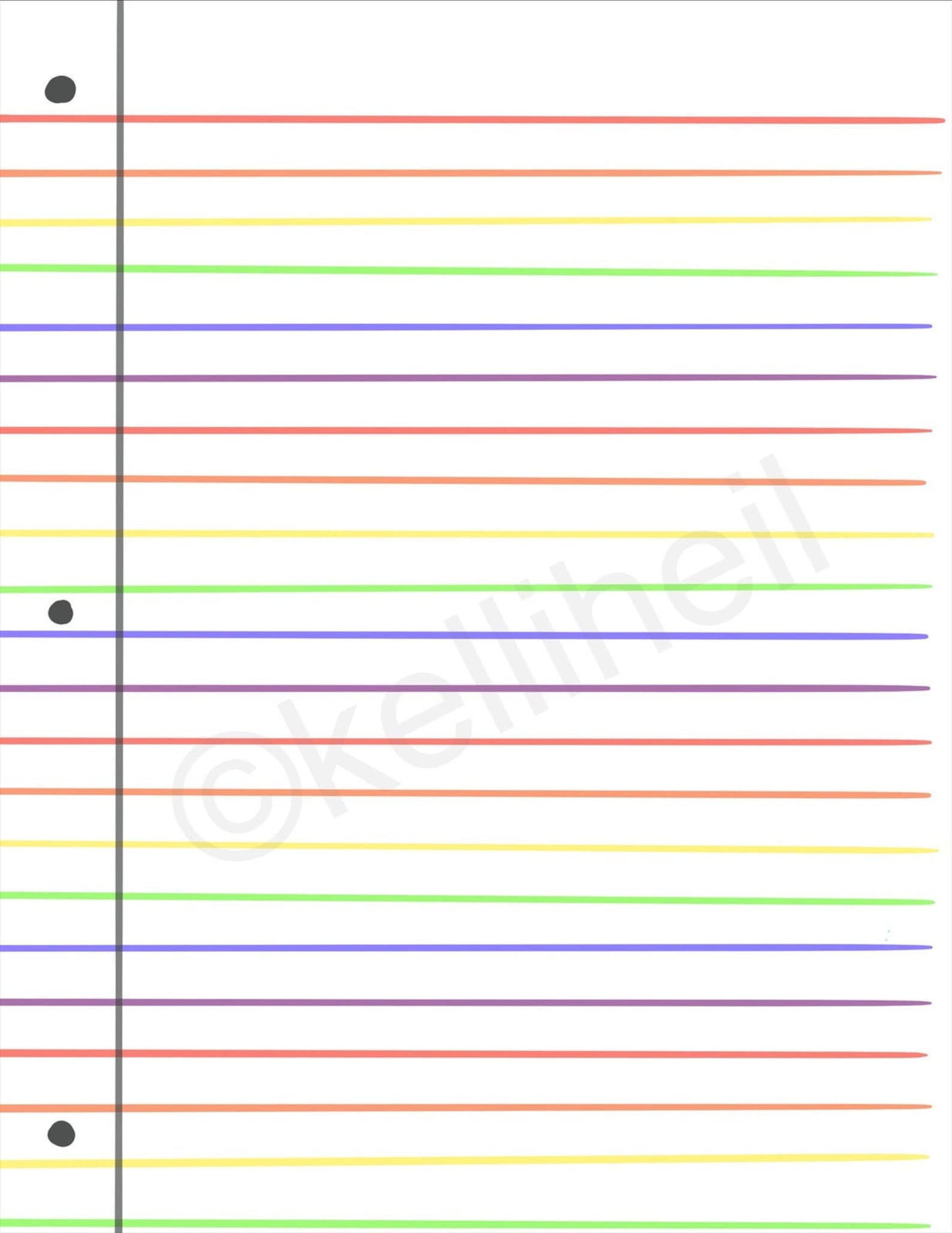 Rainbow Writing Paper - Lined 8.5 X 11 Inches - Printer Friendly - Etsy