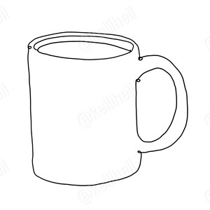 Coffee Mug | Line Drawing | Illustration Print | Art - Etsy UK