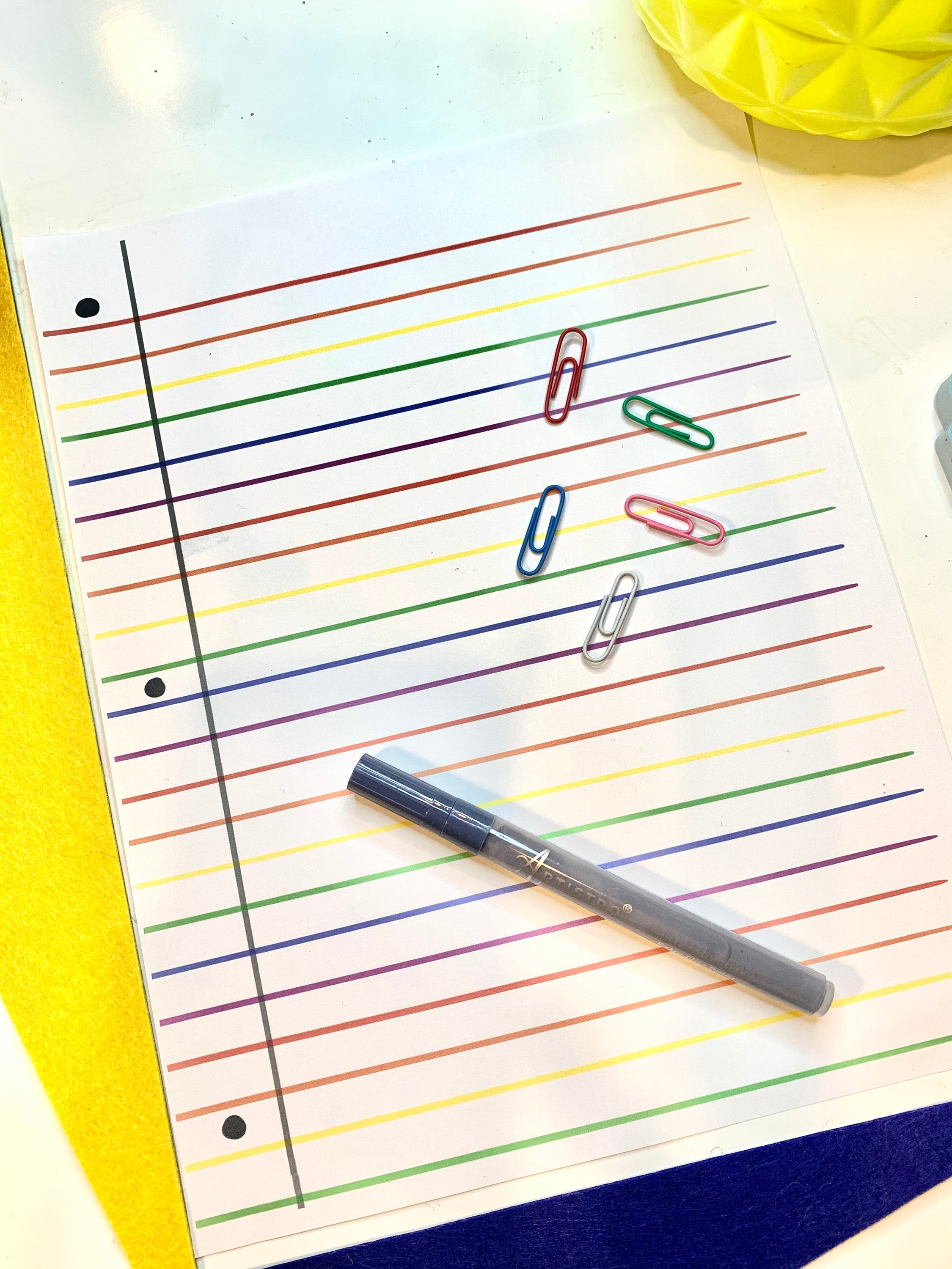 Rainbow Writing Paper - Lined 8.5 X 11 Inches - Printer Friendly - Etsy