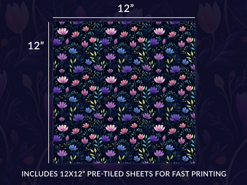 Purple Wildflowers Seamless Repeating Patterns | Digital Downloads ...