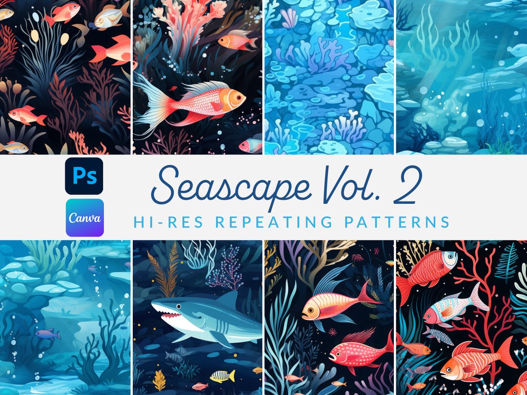 Seascape Vol 2 Seamless Repeating Patterns | Digital Downloads | 300 ...