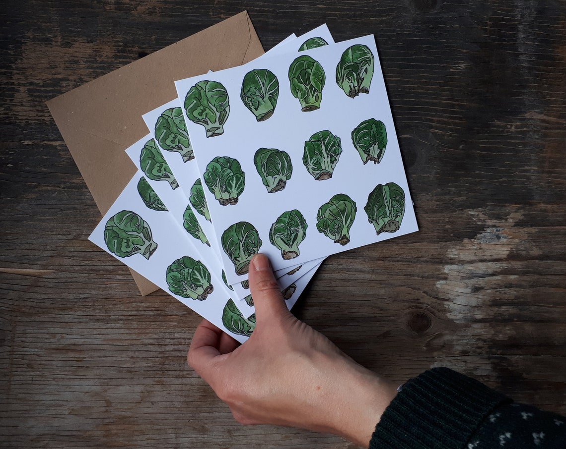 Sprouts Sprouts Sprouts A Square Christmas Card Featuring | Etsy