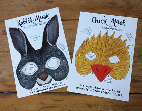 Printable Easter Chick Mask by Alice Draws the Line an | Etsy UK