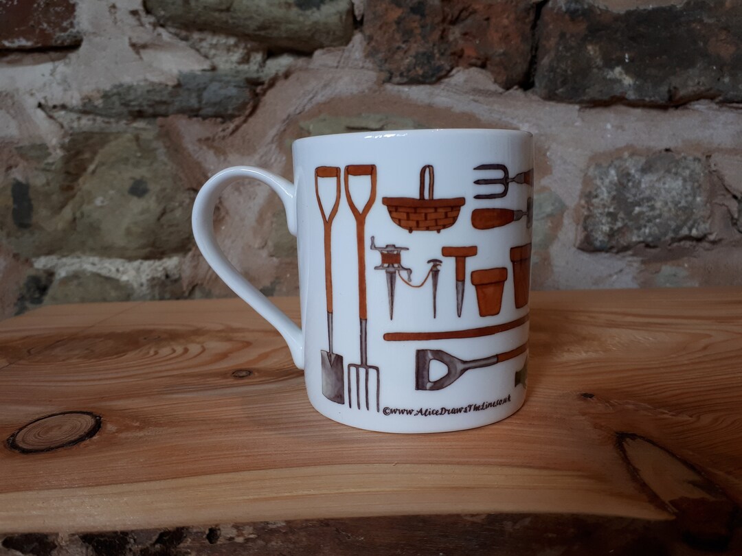 Gardener's Allotment Mug Illustrated by Alice Draws the Line. Gardening ...