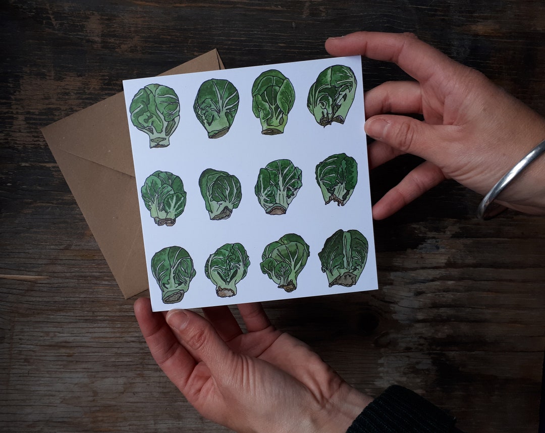 Sprouts Sprouts Sprouts A Square Christmas Card Featuring - Etsy