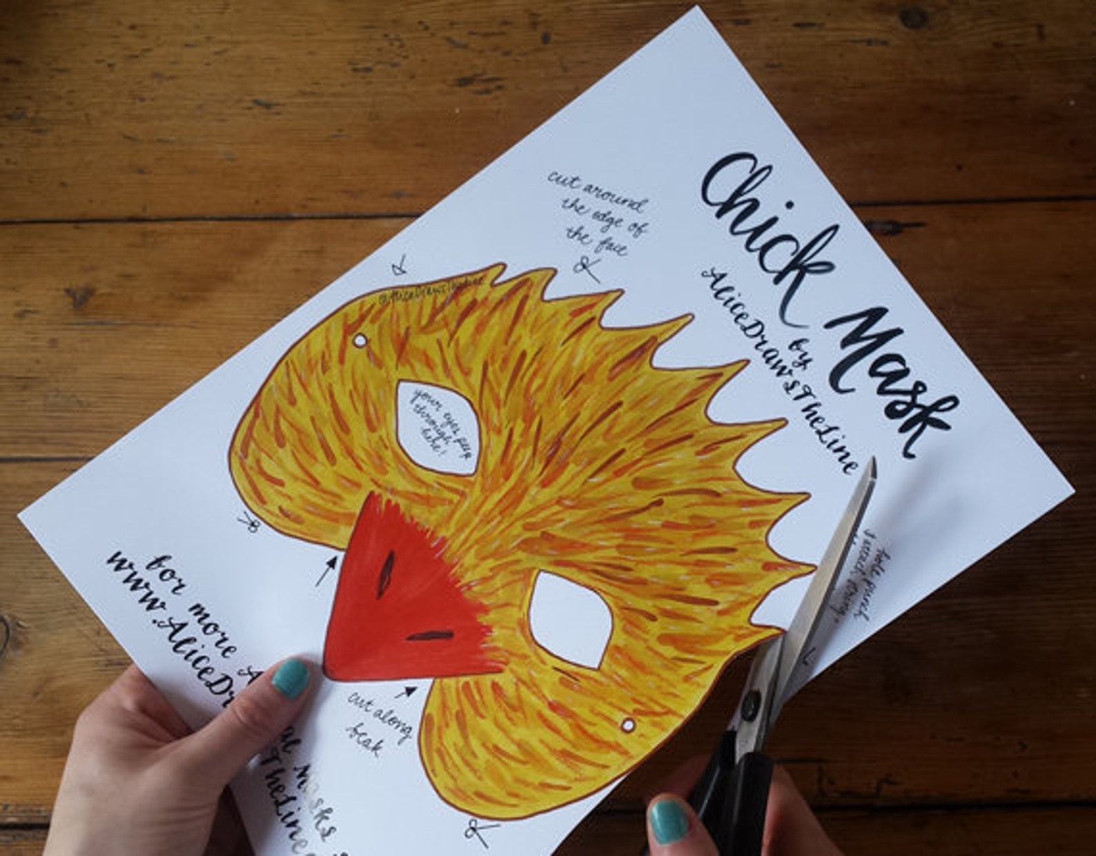 Printable Easter Chick Mask by Alice Draws the Line an | Etsy UK