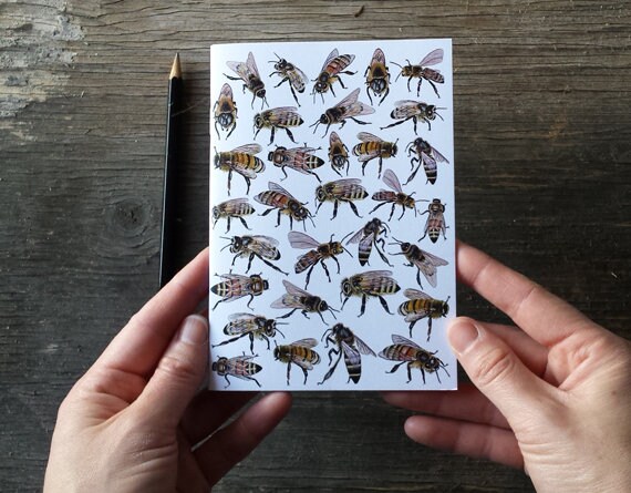 Honey Bee Recycled Notebook by Alice Draws the Line. - Etsy UK
