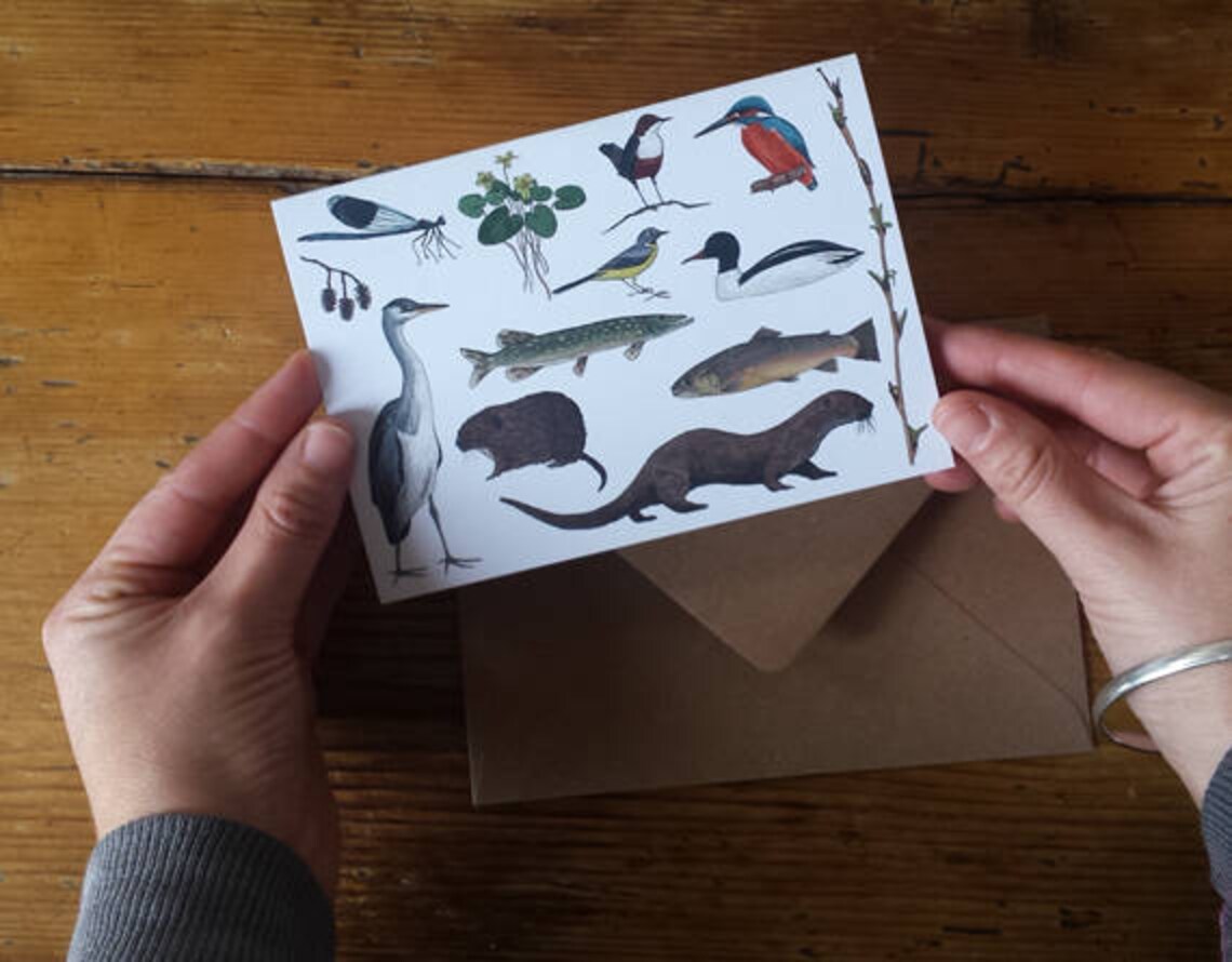 The River Greeting Card by Alice Draws the Line Featuring a | Etsy