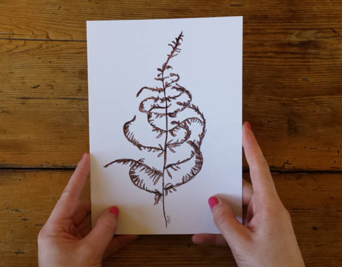 3 Bracken Art Prints Featuring a Green Yellow and Brown - Etsy