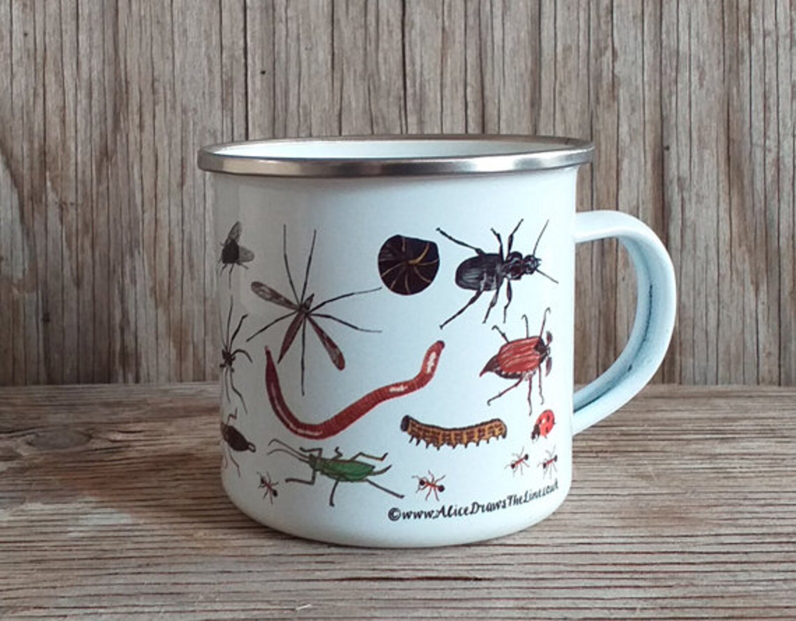 Enamel Bug Mug Illustrations of Bugs Insects and Mini Bests - Etsy