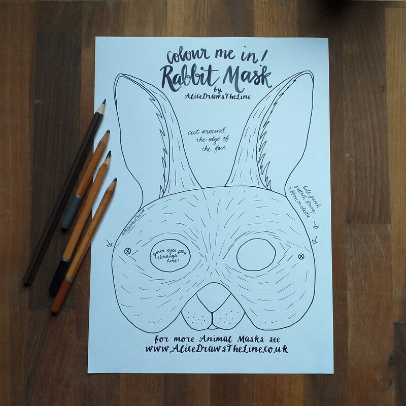 Rabbit Face Mask - Etsy