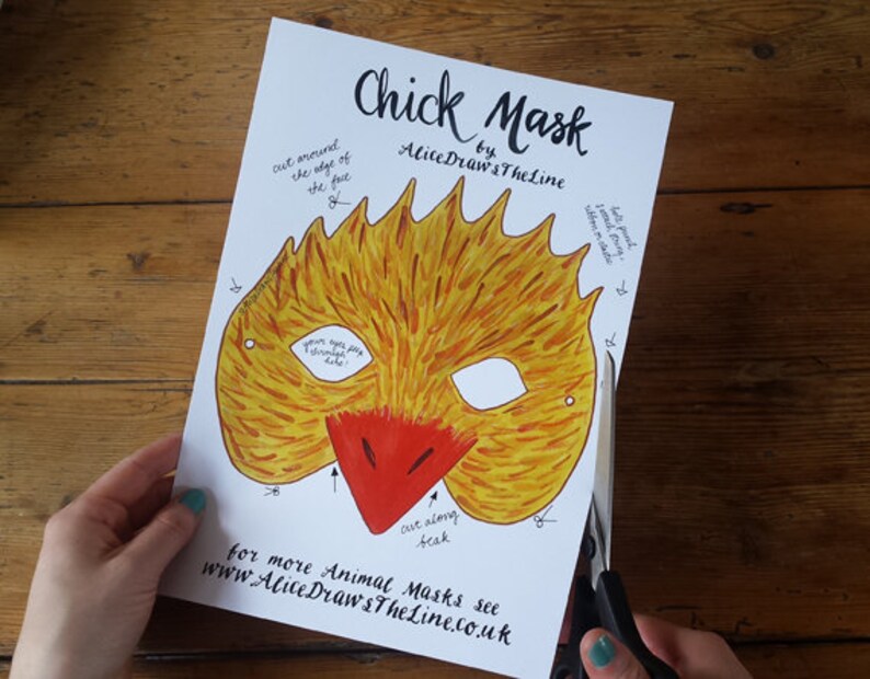 Printable Easter Chick Mask by Alice Draws the Line an - Etsy UK