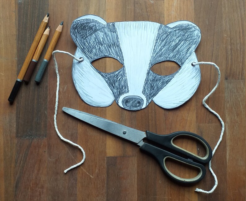 Colour in Badger Mask by Alice Draws the Line -a Woodland Animal Face ...