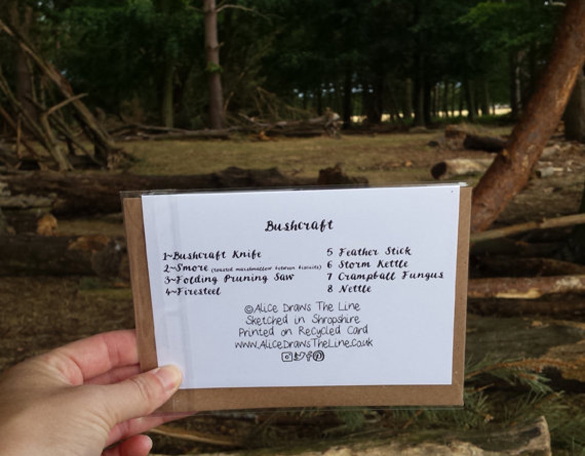 Bushcraft Greeting Card by Alice Draws The Line featuring | Etsy