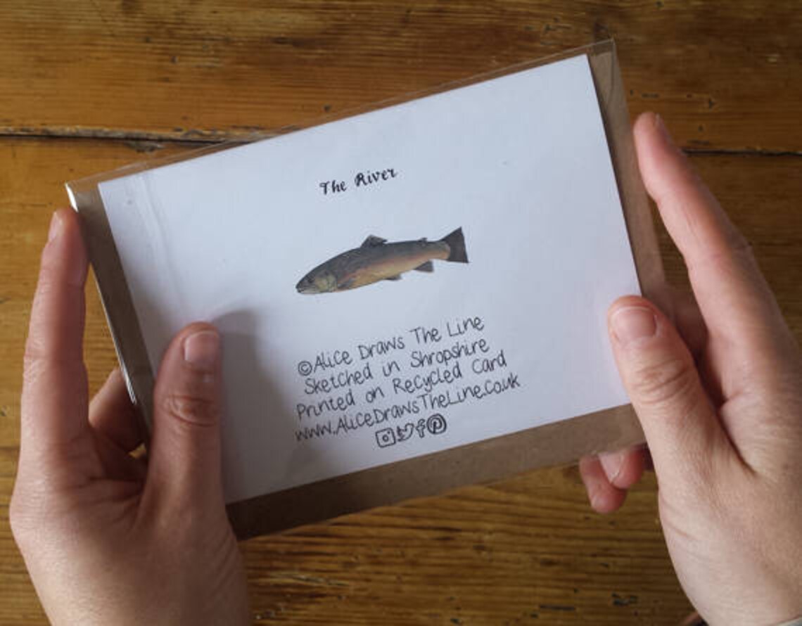 The River Greeting Card by Alice Draws the Line Featuring a | Etsy