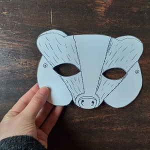 Colour in Badger Mask by Alice Draws the Line -a Woodland Animal Face ...