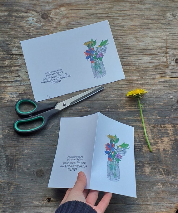 2 Printable Posy Cards by Alice Draws the Line print Onto A4 | Etsy
