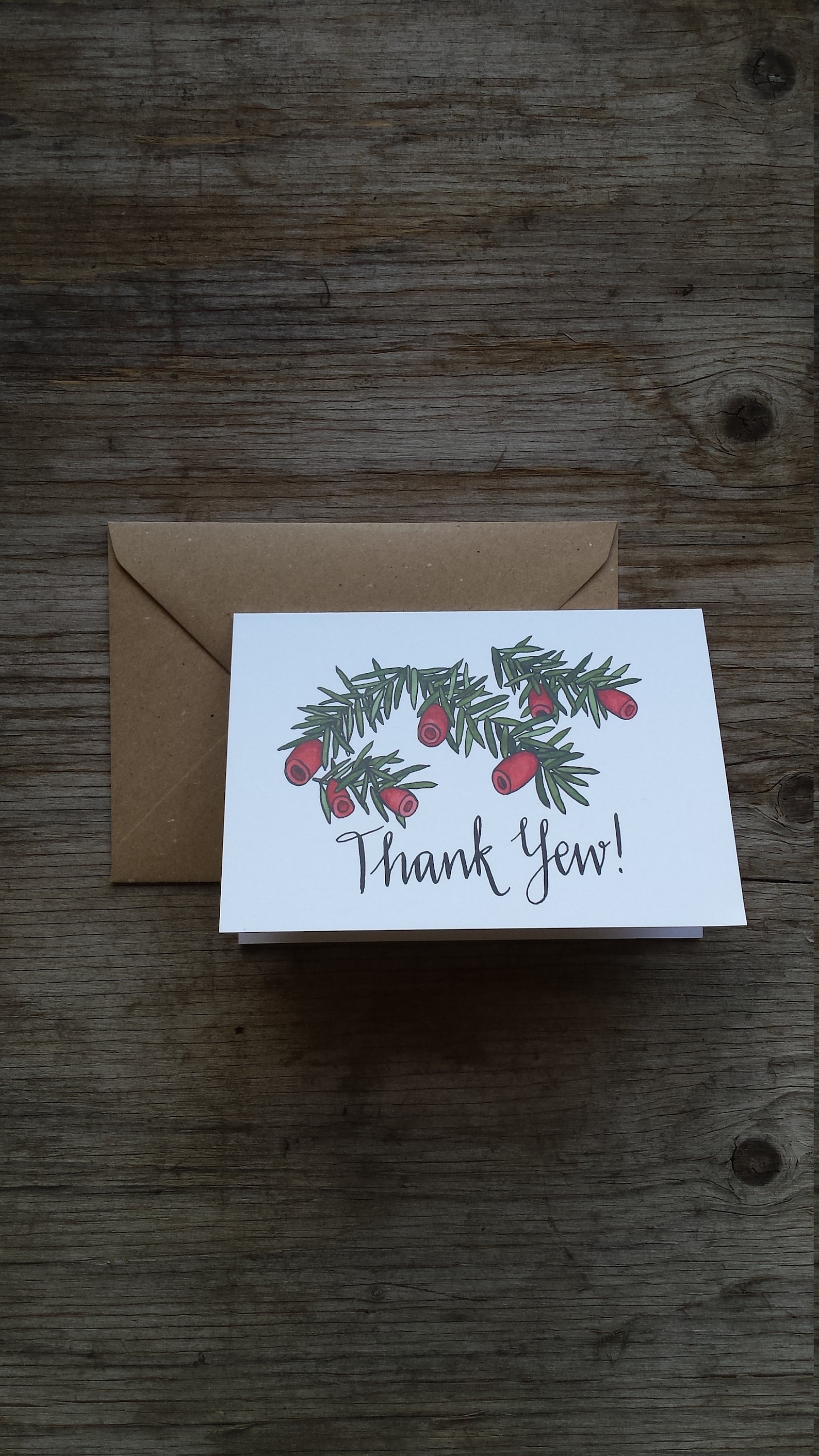 Thank Yew A Thank You card for those with a love of Trees | Etsy