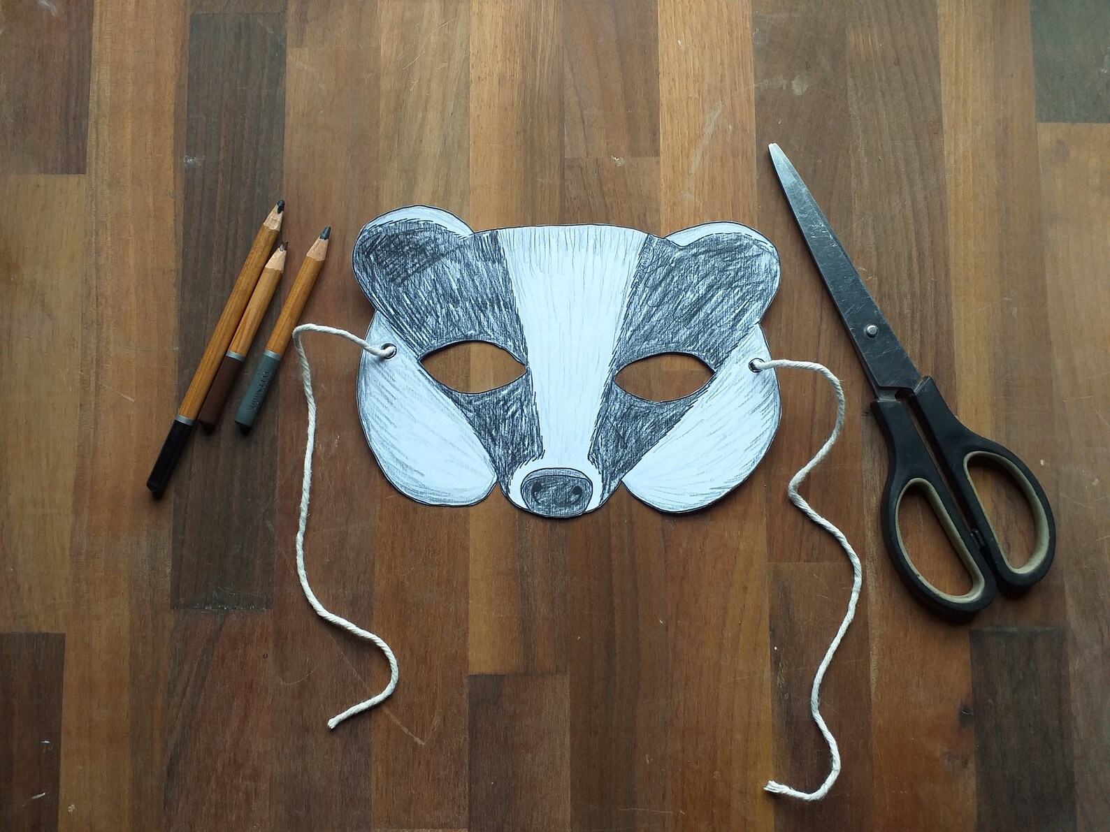 Colour in Badger Mask by Alice Draws the Line a Woodland | Etsy