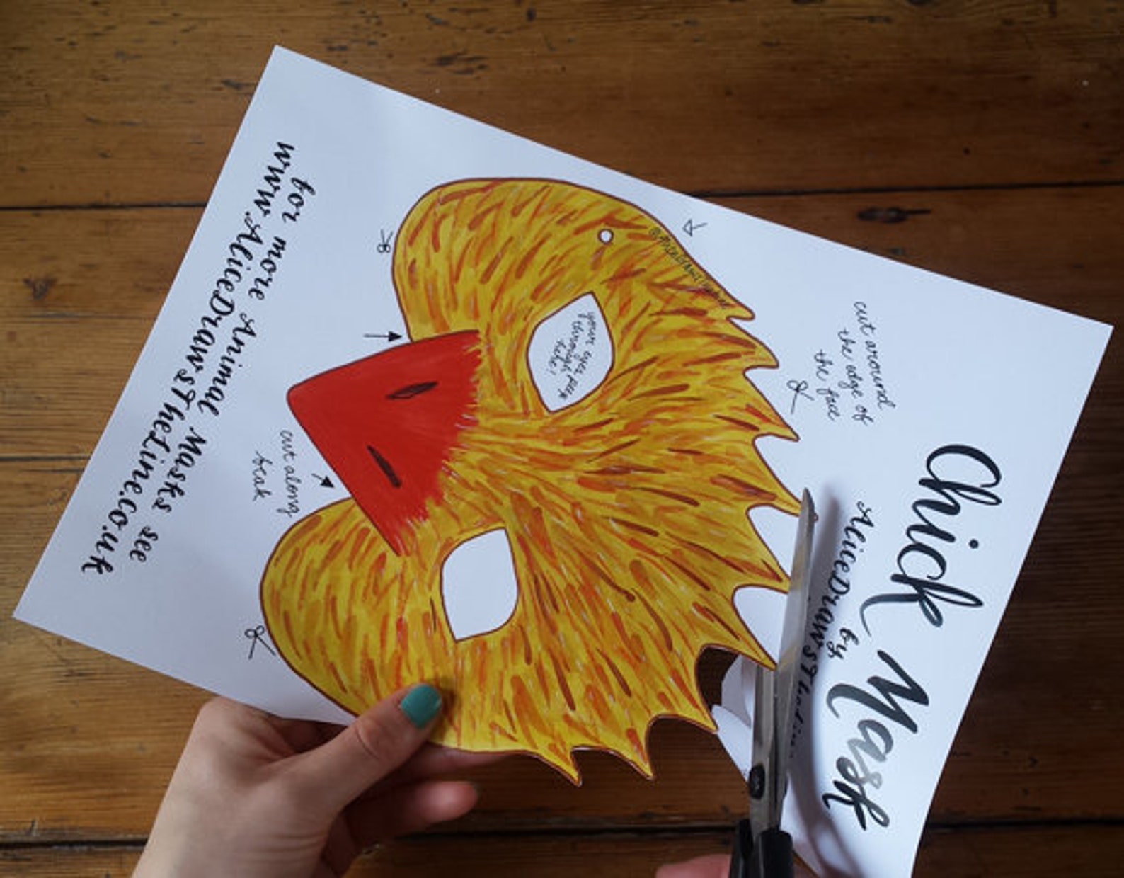 Printable Easter Chick Mask by Alice Draws the Line an | Etsy UK