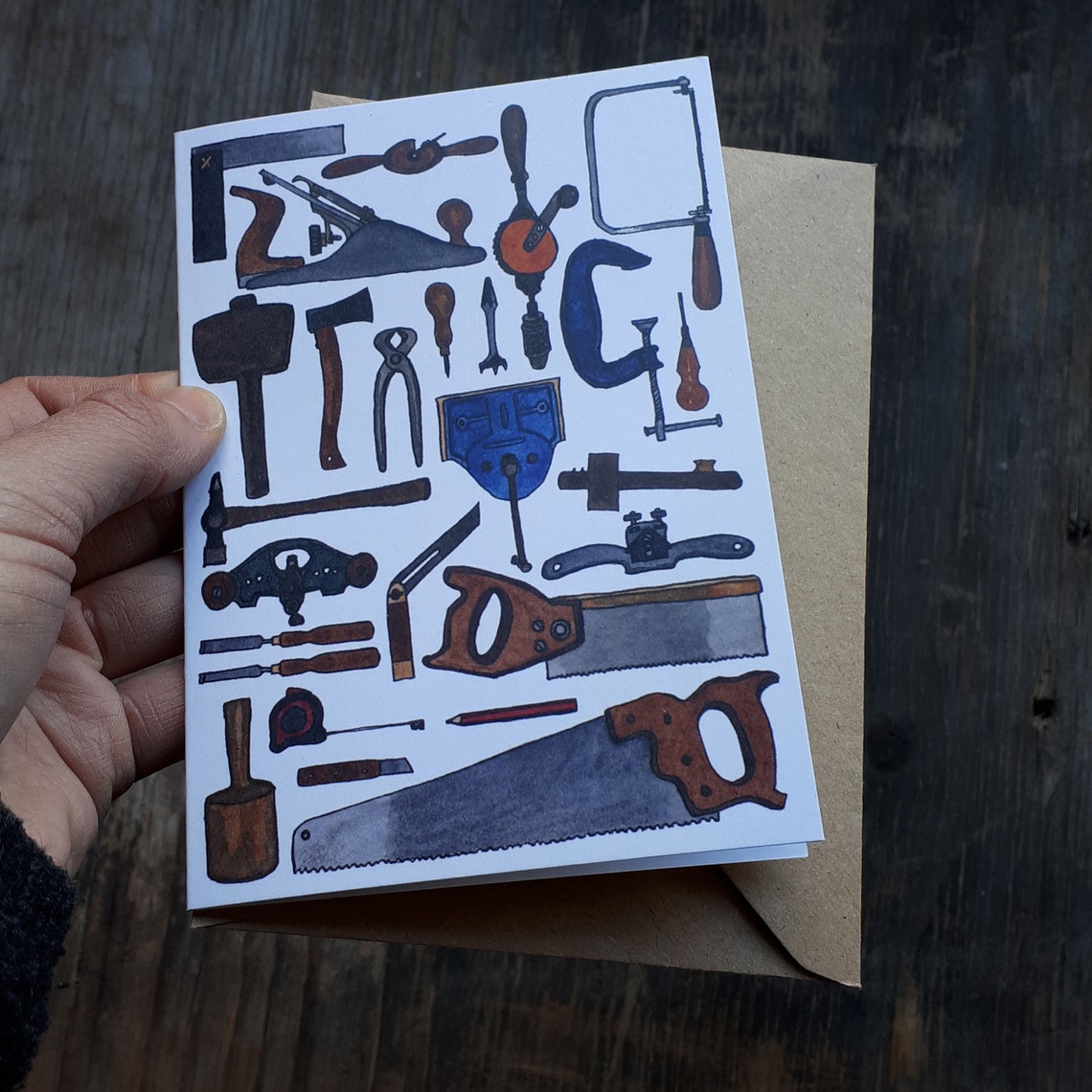 Carpentry Card by Alice Draws the Line Featuring a Range of | Etsy