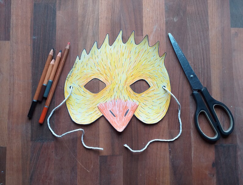 Printable Colour In Easter Chick mask by Alice Draws the Line | Etsy