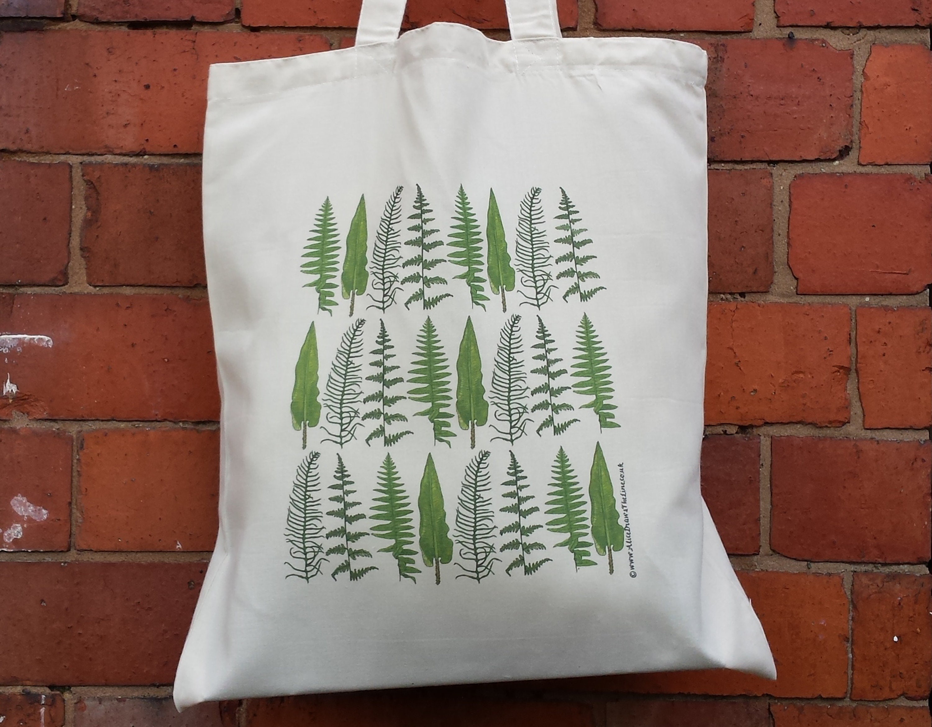 Ferns and Bracken bag by Alice Draws The Line 100% recycled | Etsy