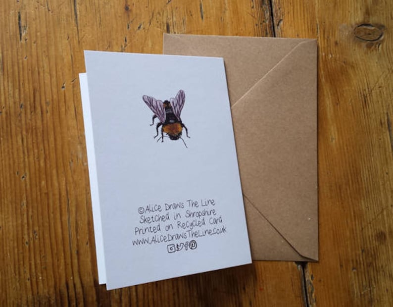 Bee Greeting Card by Alice Draws the Line Featuring a Range of | Etsy