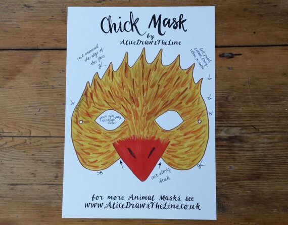 Printable Easter Chick Mask by Alice Draws the Line an | Etsy UK