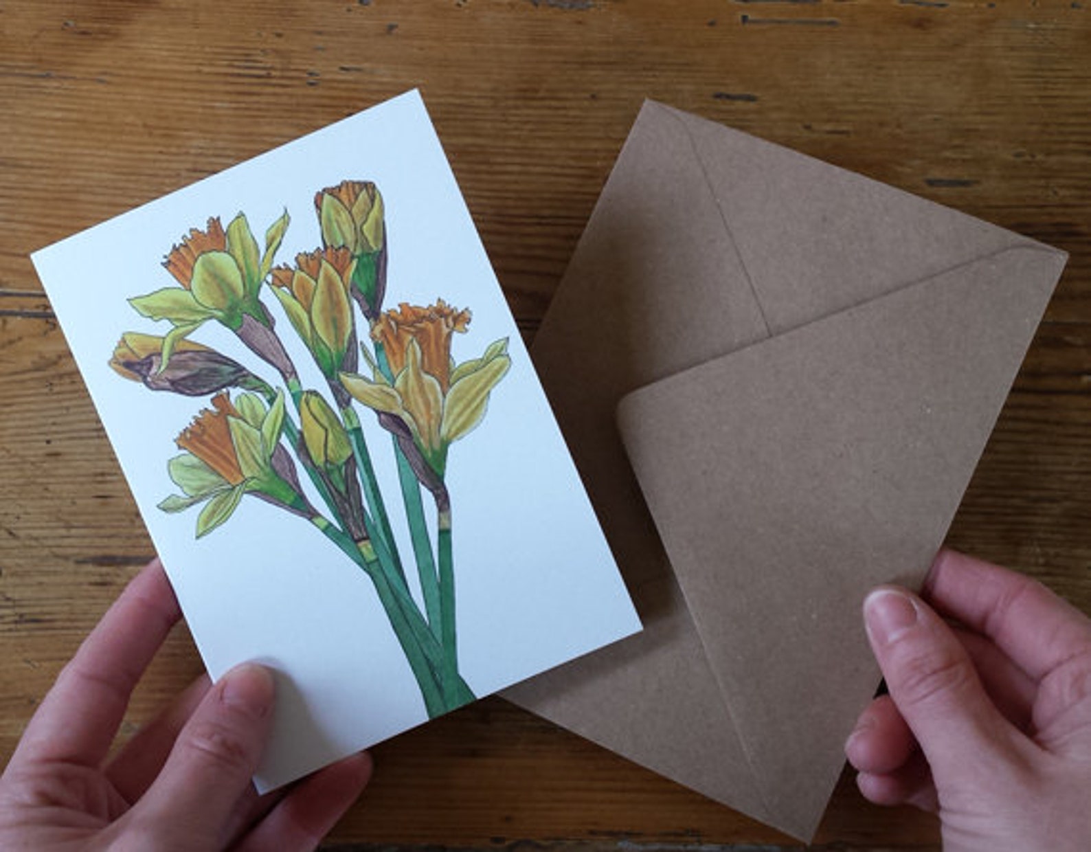 Daffodils Card by Alice Draws the Line Featuring Botanical | Etsy UK