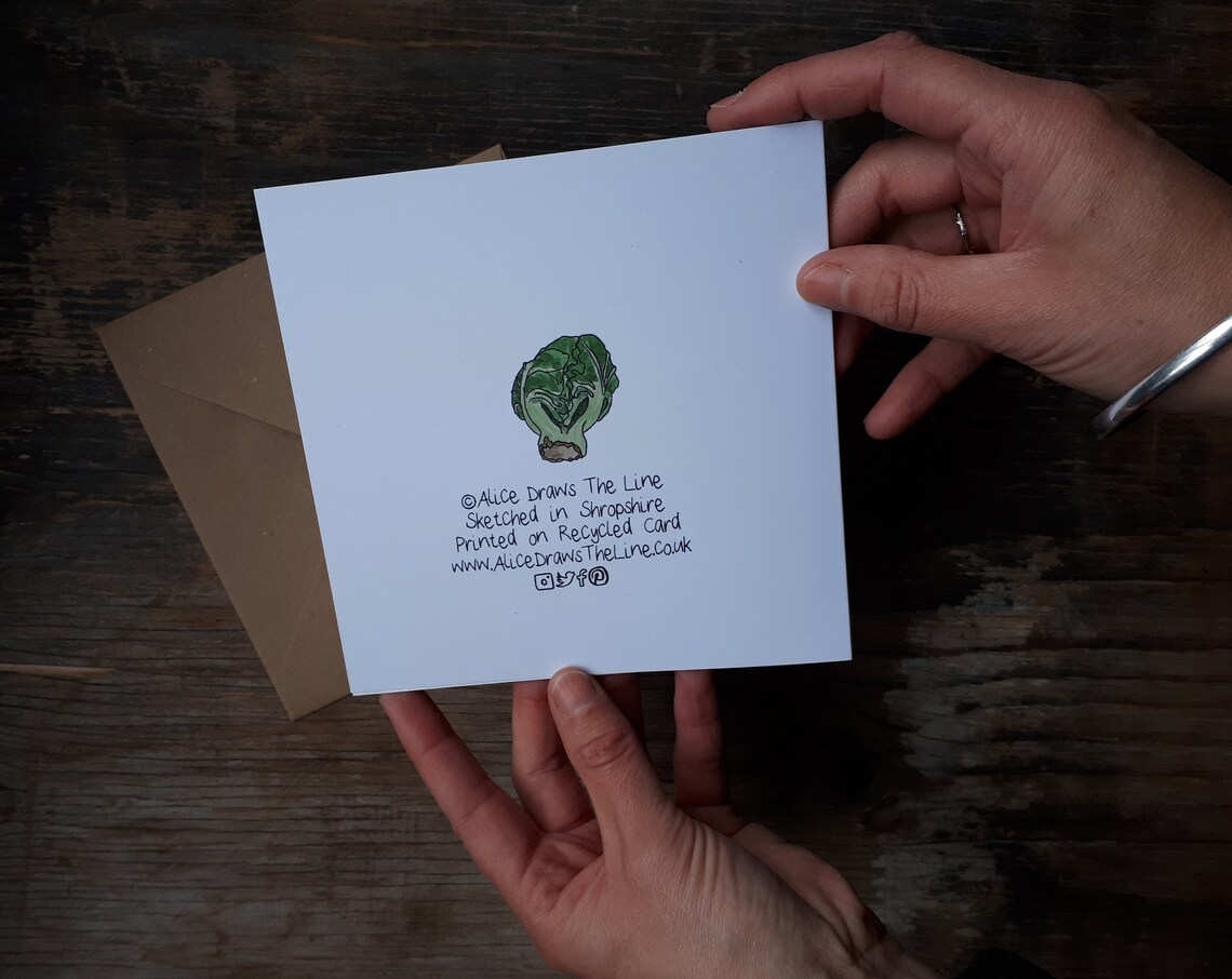 Sprouts Sprouts Sprouts A Square Christmas Card Featuring | Etsy