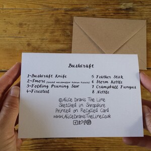 Bushcraft Greeting Card by Alice Draws the Line Featuring Illustrations ...