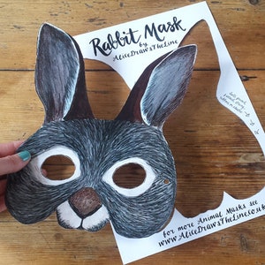 Printable Easter Bunny Mask by Alice Draws the Line -an Illustrated ...