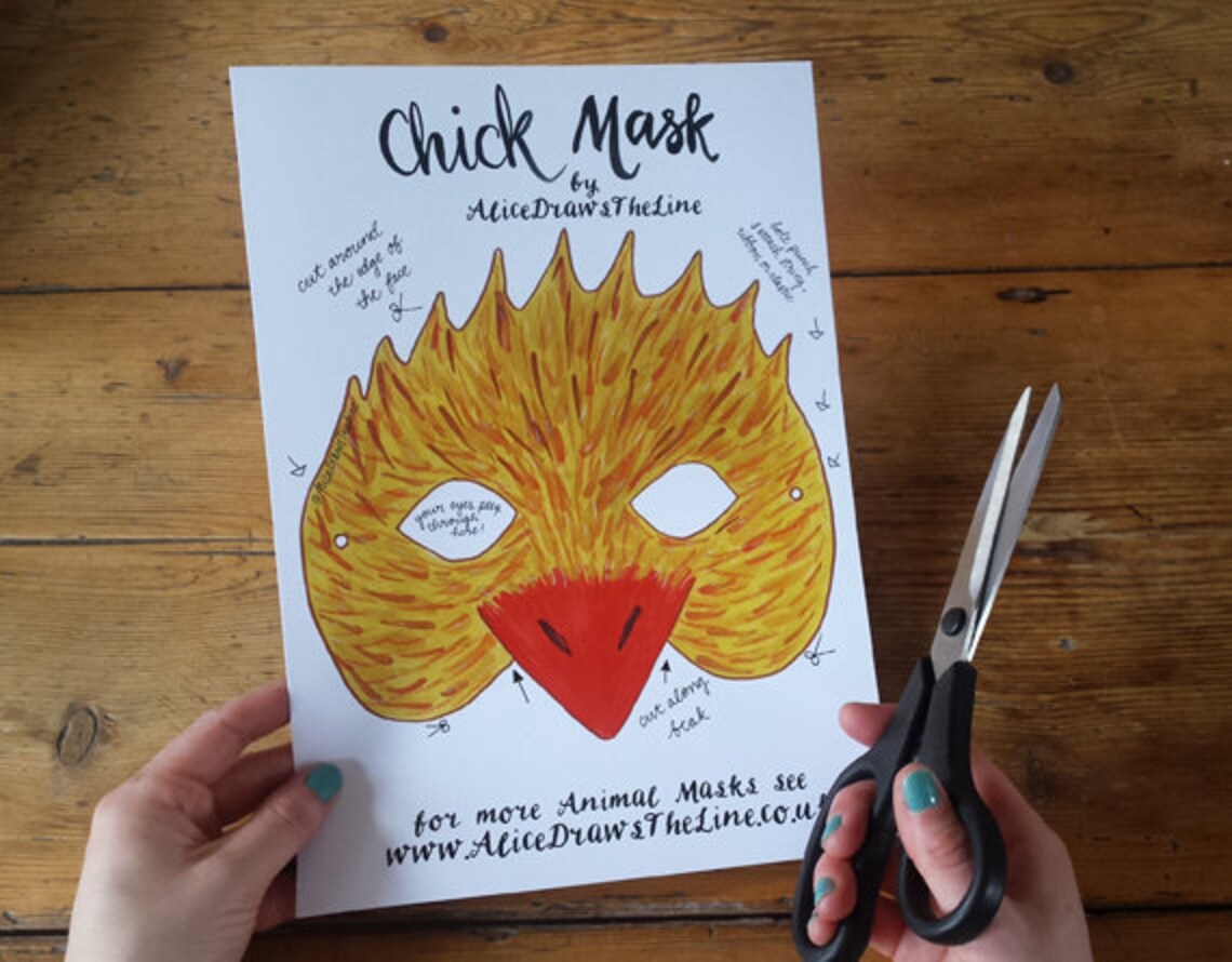 Printable Easter Chick Mask by Alice Draws the Line an | Etsy UK