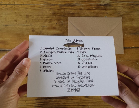 The River Greeting Card by Alice Draws the Line Featuring a | Etsy