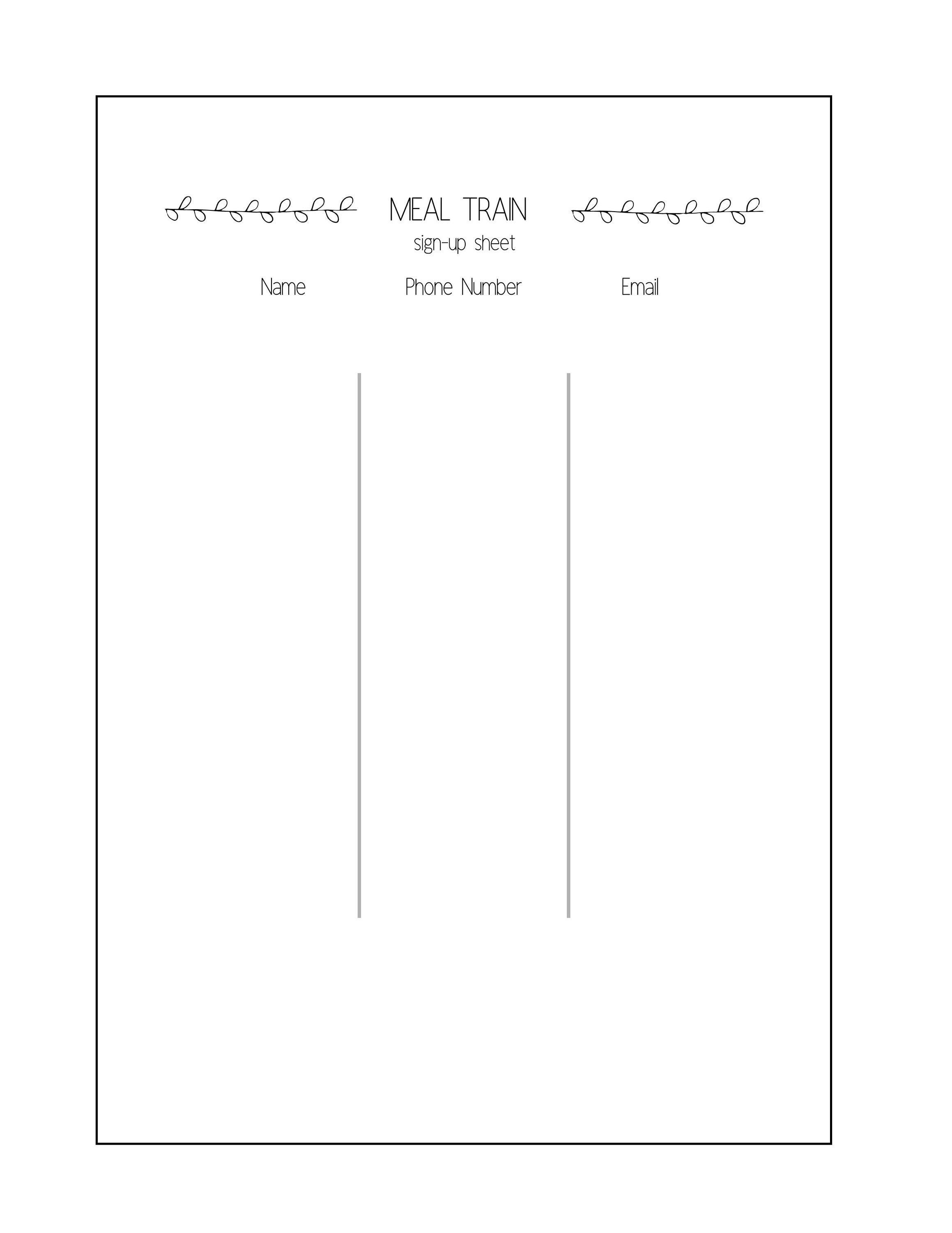 Meal Train Meal Train Printable Printable Meal Train Meal Etsy Meal Train Meal Train Printable Printable Meal Train Meal Etsy