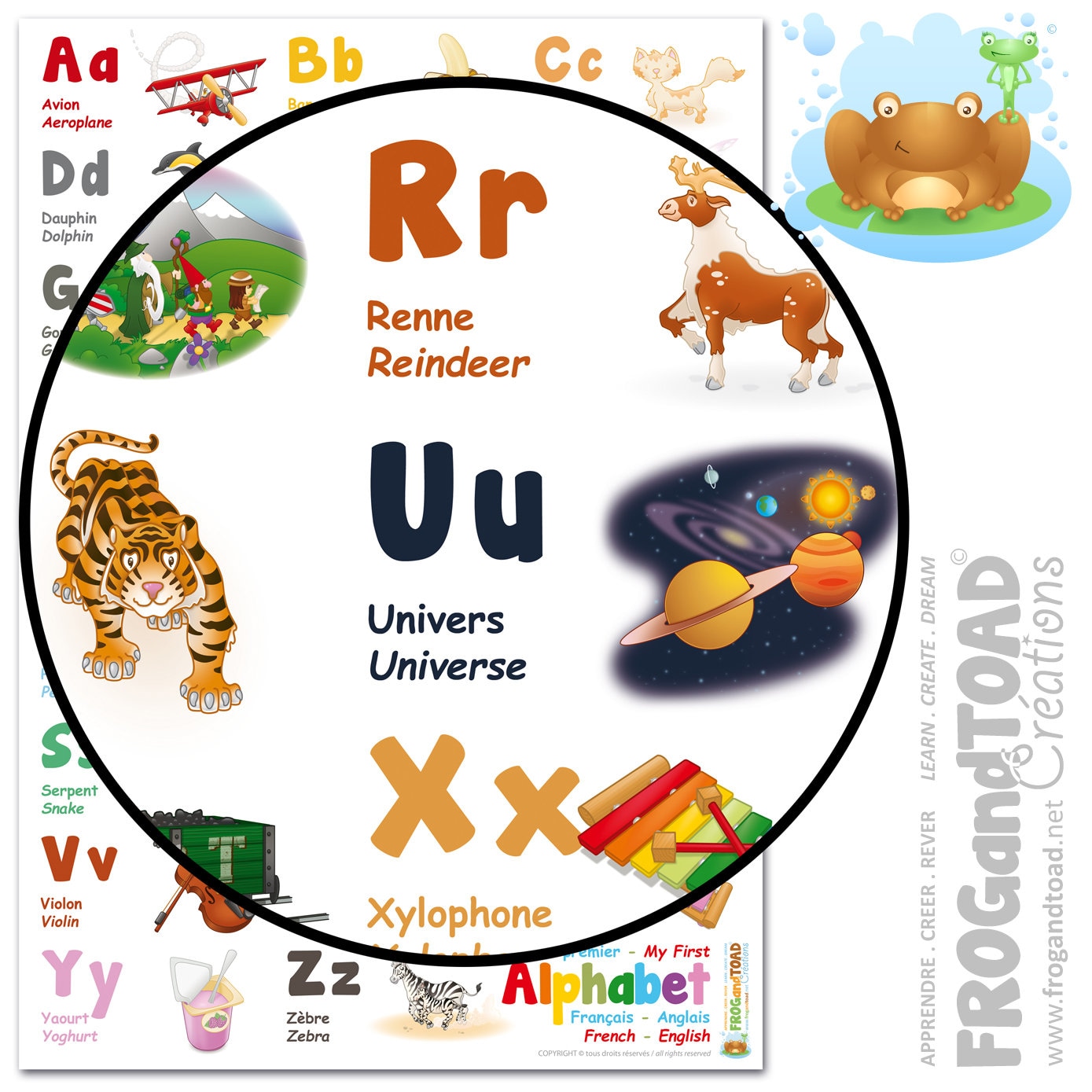 A to Z Bilingual ALPHABET POSTER French English HOMESCHOOL - Etsy Canada