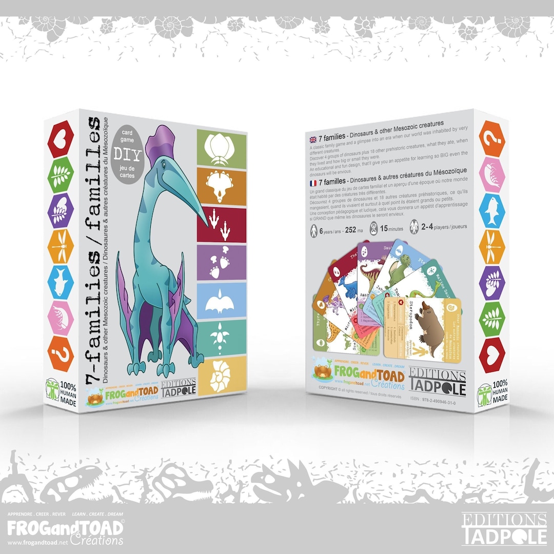 Printable Diy Dino Card Game DINOSAURS Mesozoic Creatures French ...