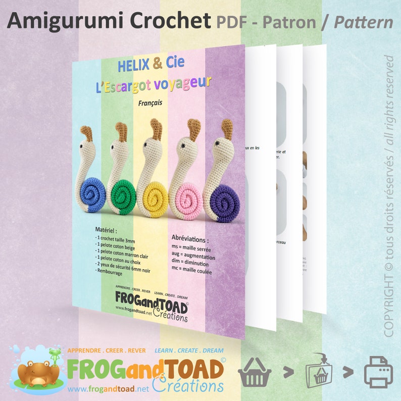 AMIGURUMI CROCHET SNAIL Helix the Travelling Snail & Co Patron Tuto ...