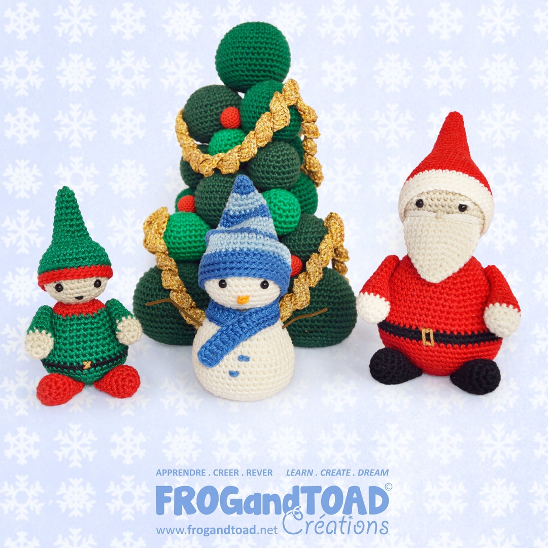 Amigurumi Crochet Christmas Tree SANTA Clause Father Xmas SNOWMAN & ELF ...