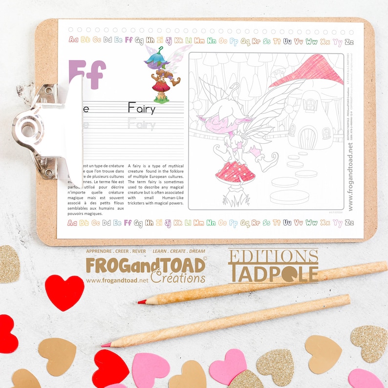 ALPHABET COLOURING Book Printable Bilingual A Z ABC French English ...