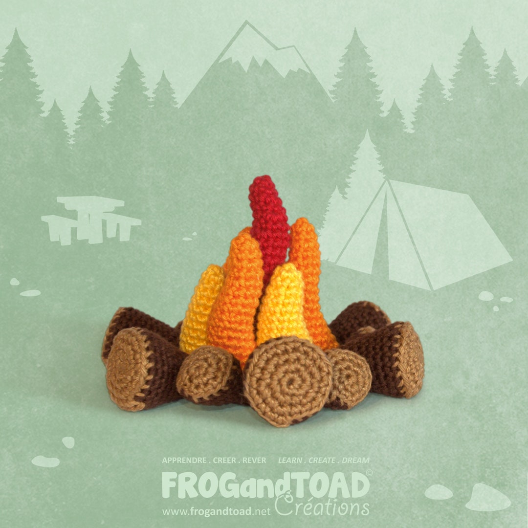 AMIGURUMI CAMPFIRE CROCHET Pattern Tuto Forest Camping Camp Campsite ...